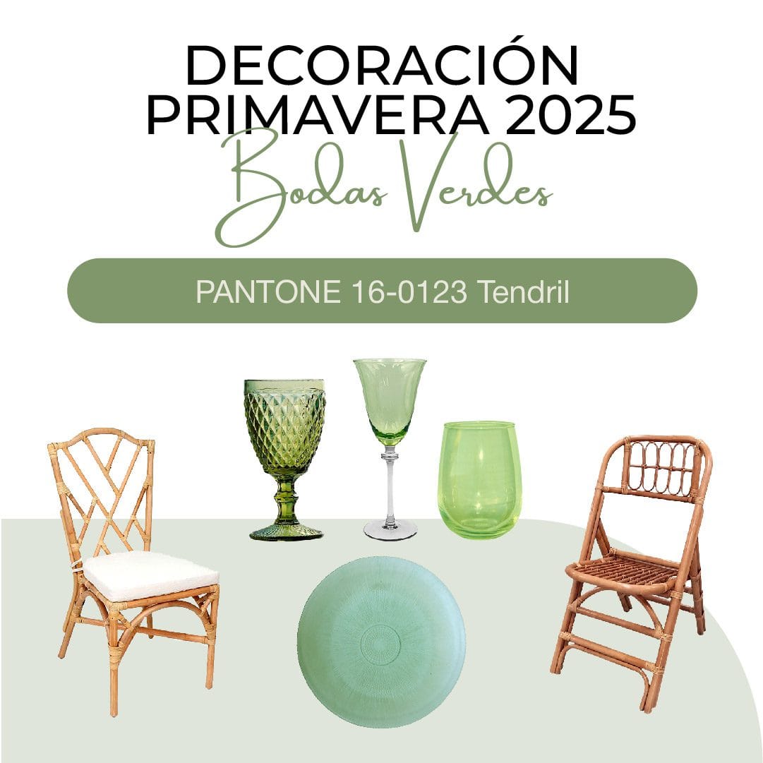 Decoración de Bodas Verdes Primavera 2025 | Color Tendril